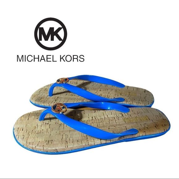 MICHAEL Michael Kors | Shoes | Michaelkors Jet Setblue Mk Logo Thong ...